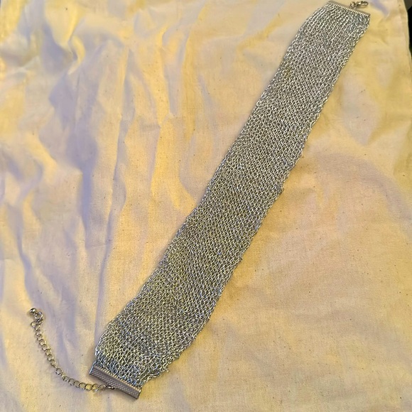 Jewelry | Metal Mesh Silver Choker Necklace | Poshmark